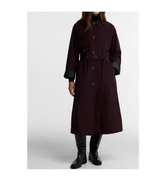 Barbour Long Dark Burgundy Trench Coat