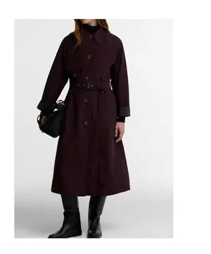 Barbour Long Dark Burgundy Trench Coat