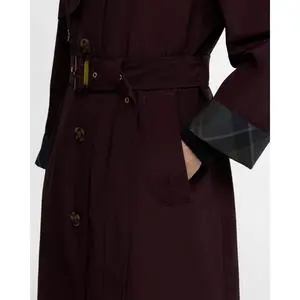 Barbour Long Dark Burgundy Trench Coat