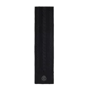 Ralph Lauren Cable Knit Long Scarf - Black