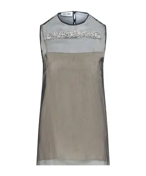 Miu Miu Embellished Tulle Top