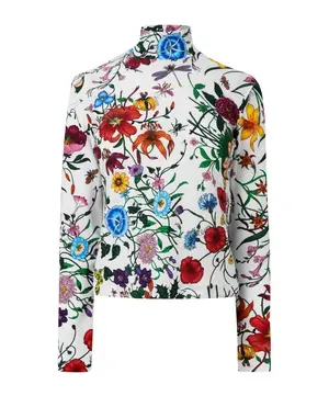 Gucci Floral High-neck Top