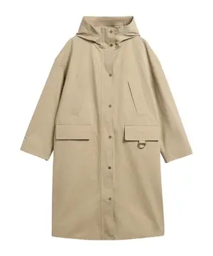 Barbour Long Beige Hooded Parka