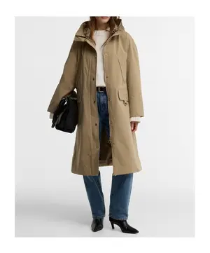 Barbour Long Beige Hooded Parka