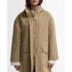 Barbour Long Beige Hooded Parka