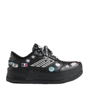 Balenciaga Hamptons Stickers Patch-detail Platform Sneakers - Black/multicolor