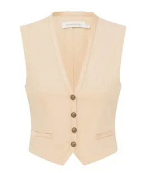 Zimmermann V-neck Vest - Cream