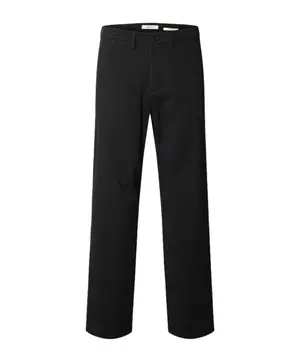 SELECTED Casual Trousers With Belt Loops - Black