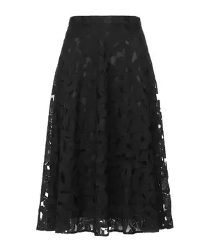 Max Mara Solid-color Mesh Midi Skirt