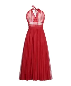 Dolce & Gabbana Sleeveless Solid Chiffon Dress - Red