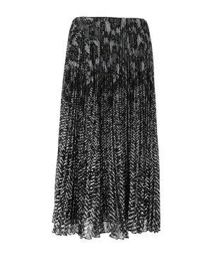 ERMANNO FIRENZE Lace-panelled Pleated Midi Skirt