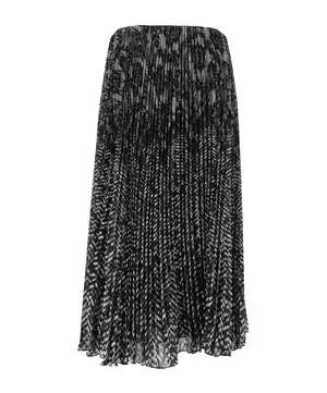 ERMANNO FIRENZE Lace-panelled Pleated Midi Skirt