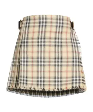 Burberry Classic Printed Wool Midi Skirt