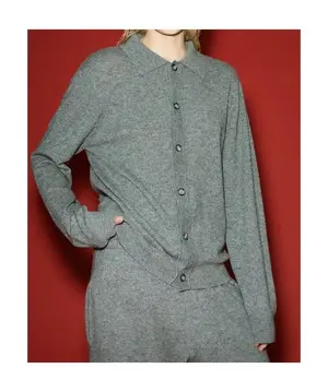 ENTIRE STUDIOS Button-up Polo-collar Cardigan