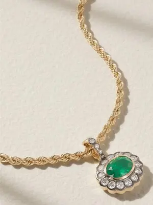 MARLO LAZ Emerald Diamond Necklace