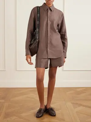 GOD'S TRUE CASHMERE Cropped Linen Shorts