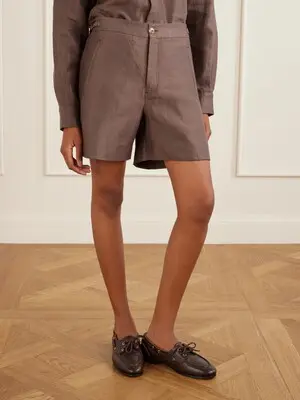 GOD'S TRUE CASHMERE Cropped Linen Shorts