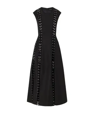 Simone Rocha Embellished Twill Midi Dress