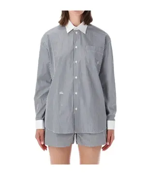 SPORTY  RICH Sporty Rich Oversized Striped Shirt - No