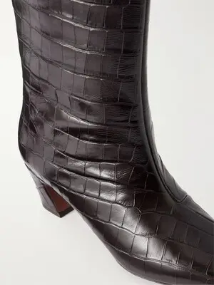 LOEFFLER RANDALL Croc-embossed Leather Tall Boots