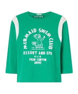 MOTHER Flocked Printed Cotton T-shirt
