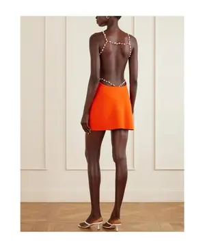 Cult Gaia Open-back Embellished Stretch Mini Dress