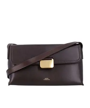 A.p.c. Logo Flap Shoulder Bag - Brown