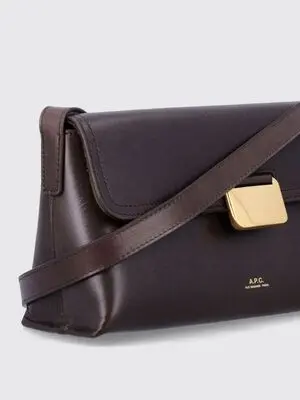 A.p.c. Logo Flap Shoulder Bag - Brown