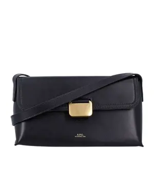 A.p.c. Logo Flap Shoulder Bag Black