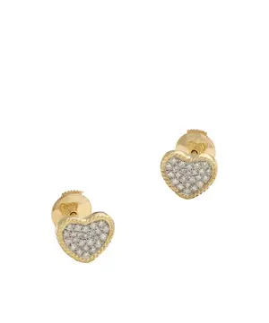 Yvonne Léon 9K Gold Diamond Stud Earrings No