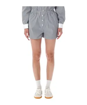 SPORTY  RICH Sporty Rich Popeline Striped Shorts - Gray