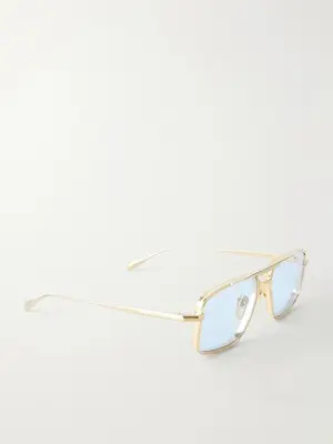 JACQUES MARIE MAGE Earl Aviator-style Gold-tone Sunglasses - No