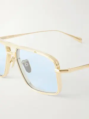 JACQUES MARIE MAGE Earl Aviator-style Gold-tone Sunglasses - No