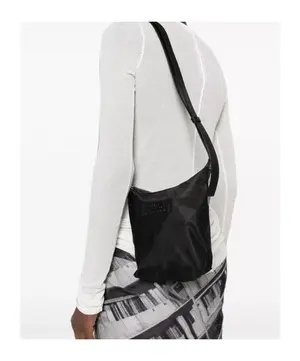 MAISON MARGIELA Logo-patch Crossbody Bag - Black