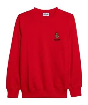 Moschino Teddy-patch Logo-print Sweatshirt - Red