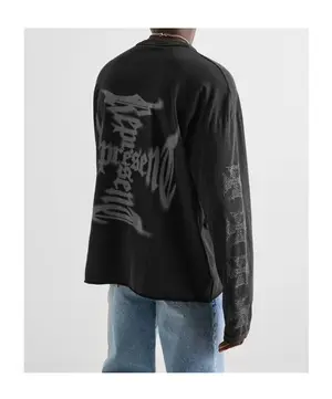 REPRESENT Washed Crew Neck Long Sleeve Tee