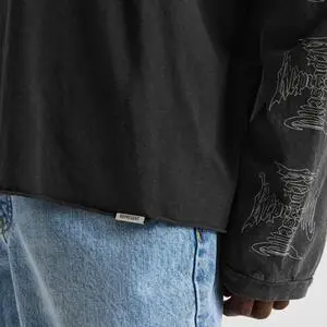 REPRESENT Washed Crew Neck Long Sleeve Tee