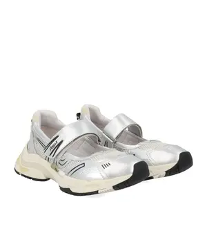 Ash Touch-strap Mesh-panel Slip-ons - Silver