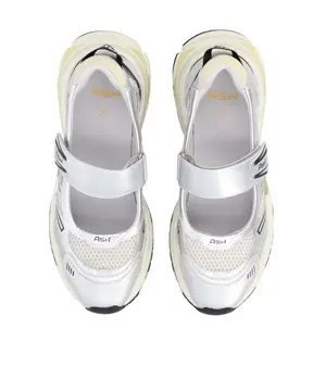 Ash Touch-strap Mesh-panel Slip-ons - Silver