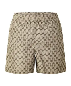 Gucci Monogram Print Elastic Waist Shorts - No
