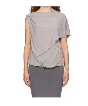 ENTIRE STUDIOS Asymmetric Draped Blouse - Grey