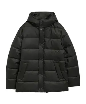 Barbour Olive Quilted Hooded Puffer Coat
