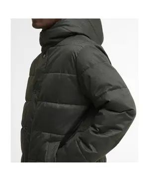 Barbour Olive Quilted Hooded Puffer Coat