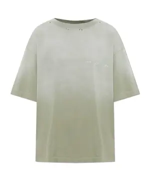 MISBHV Graphic-print Distressed T-shirt - Gray-green