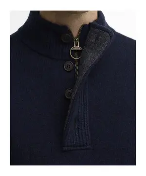 Barbour Button Mock Neck Knit Sweater