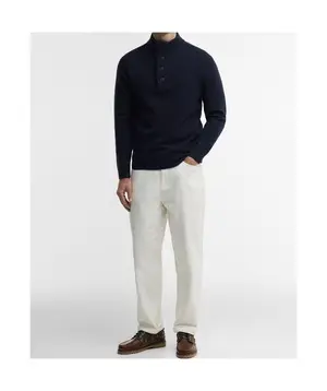 Barbour Button Mock Neck Knit Sweater