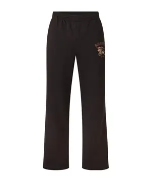 Burberry Embroidered Logo Elastic Waist Flared Sweatpants