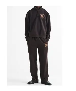Burberry Embroidered Logo Elastic Waist Flared Sweatpants