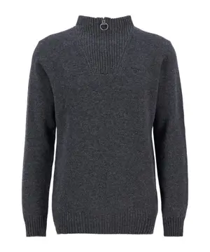 Barbour Half-zip Mock Neck Knit Sweater - Charcoal