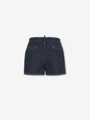 Dsquared2 Dark Weight Wash Pull On Shorts - Dark Blue